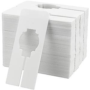 KEILEOHO 100 Pack 5 x 2 Inches Plastic Clothing Rack Dividers, Rectangular Closet Dividers, Blank Hanger Dividers Tags for Closet, Cloth Store, Department Stores, White