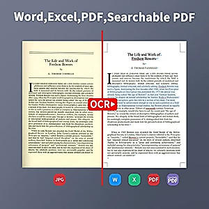 CZUR Lens1200 Pro Portable Document Scanner, 12MP USB Document Camera, Fast Scan 1s/Page, Capture Size A4, Easy-to-Use OCR, Travel-Friendly Mobile Scanner for Mac & Windows