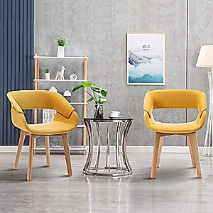 ivinta Modern Dining Room Chair Set of 2 for Kitchen, Mid-Century Upholstered Fabric Accent Chair with Solid Wood Legs