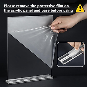 MaxGear Acrylic Sign Holder 8.5x11 Inches 2 Pack, Double Sided Clear Display Stand Table Top Paper Holder, Vertical Menu Flyer Stand, Plastic Frame for Stores, Restaurants, Hotels, Office