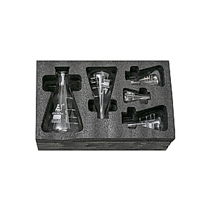 EISCO Premium Erlenmeyer Flask Set - 50ml, 150ml, 250ml, 500ml & 1000ml - Narrow Neck, White Graduations - Superior Durability & Chemical Resistance - Borosilicate 3.3 Glass