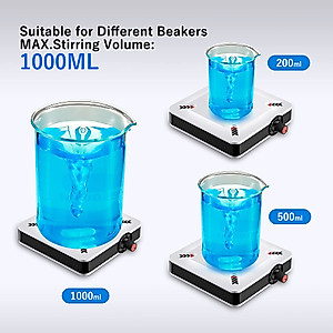 Magnetic Stirrer 4.72 Inch Stir Plate Magnetic Mixer 2500 RPM Speed Stirrer Machine with 4 Stir Bars for Milk Tea Coffee Wine Laboratory Liquid Stirring