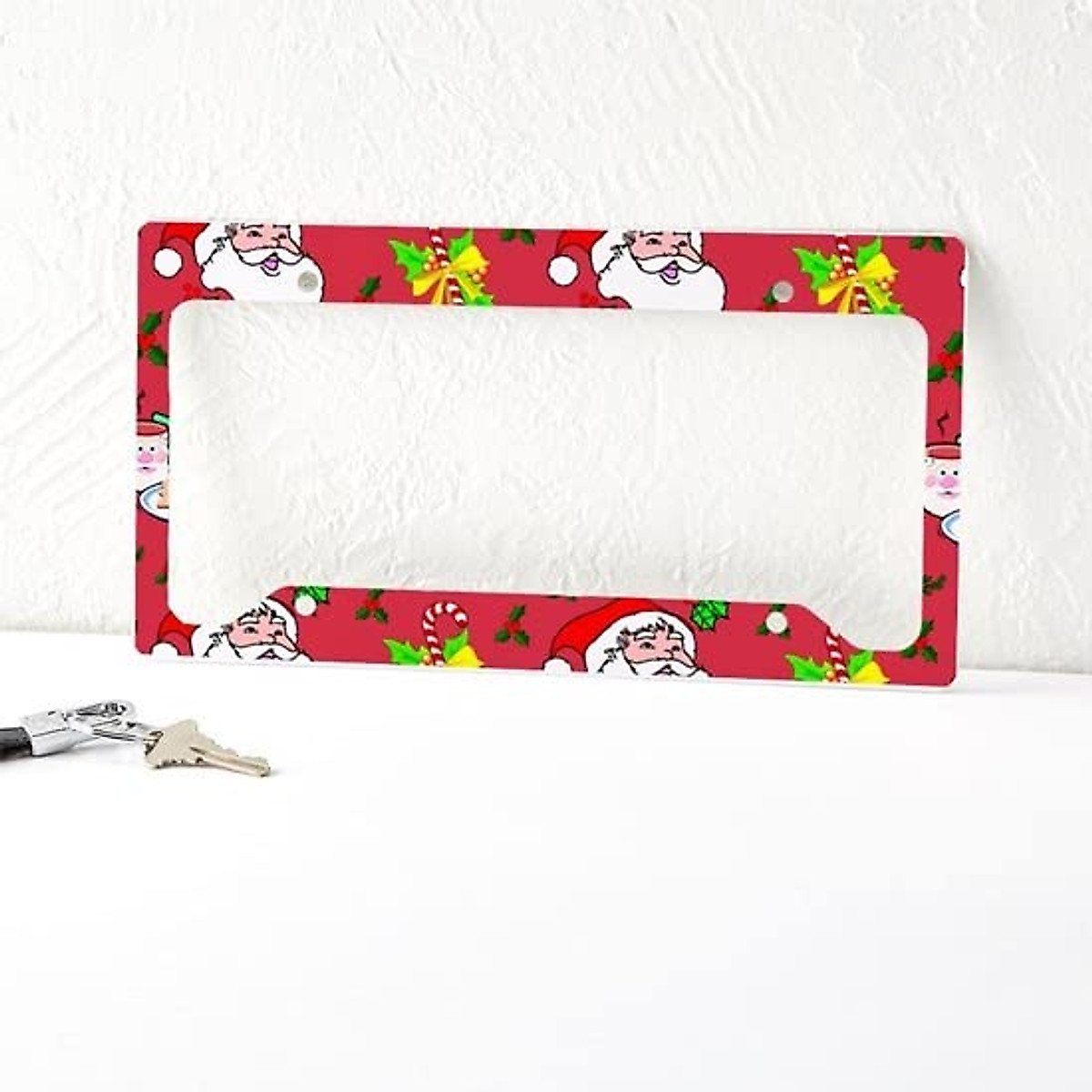 CafePress Christmas, Santa Claus, Reind License Plate Holder Aluminum License Plate Frame, License Tag Holder