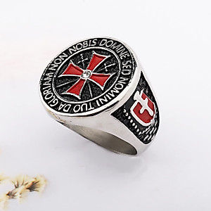 YLWJSP Masonic Freemason Rings Cross College Jewelry Biker Crusader Gifts Cross Masonic Jewelry Masonic Gifts Motor Biker Gifts (Masonic Cross13)
