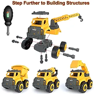 Lugarts Take Apart Building Toys Truck | Construction Gift Toys for 3,4,5,6,7 Years Old Boys | Boy Toys for Kids | Educational Indoor Outdoor Beach Toys for Playing with Sand