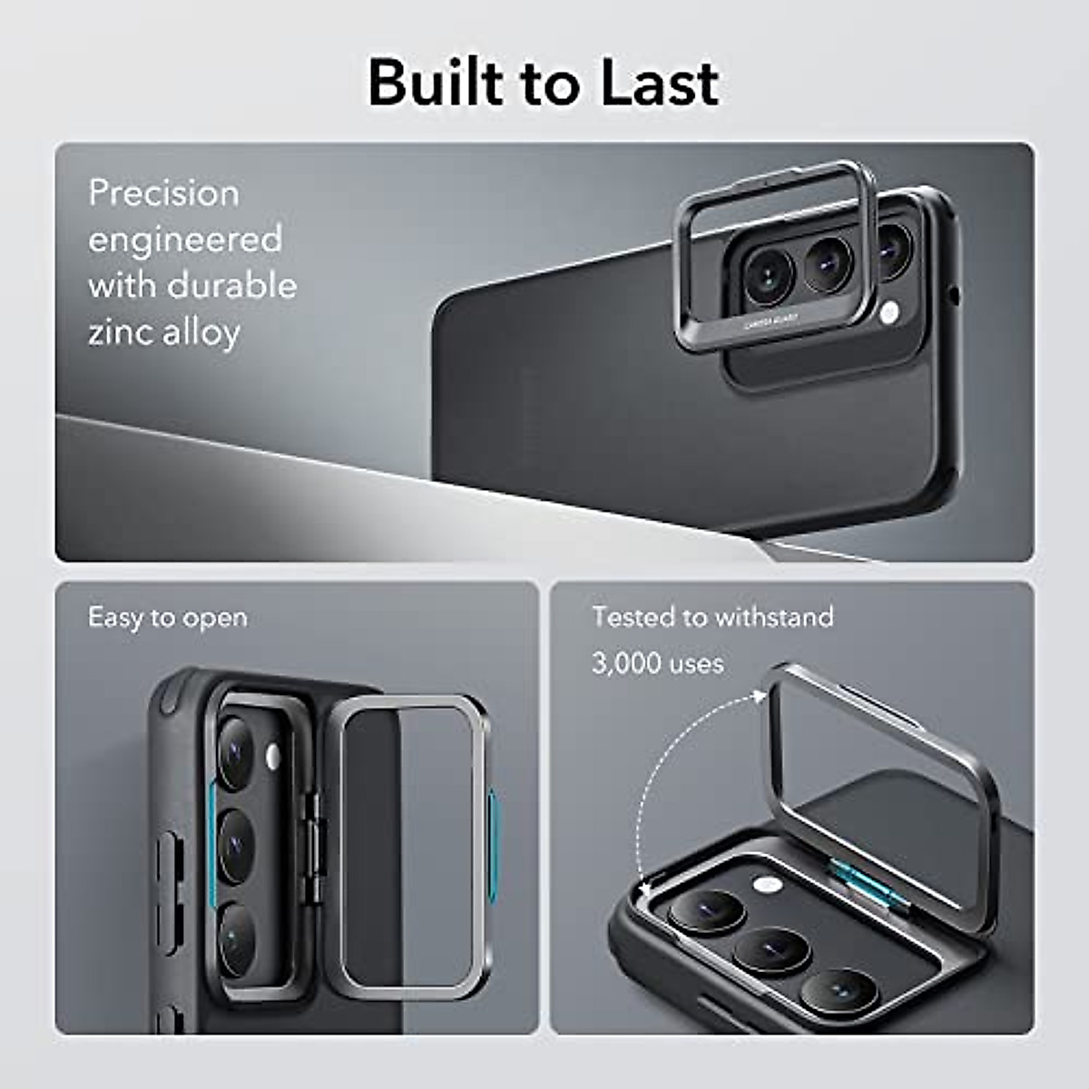 ESR for Samsung Galaxy S23 Plus Classic Kickstand Case, Adjustable Built-in Camera Ring Stand, Military-Grade Drop Protection, Case for Samsung S23 Plus, Shockproof Scratch-Resistant, Frosted Black