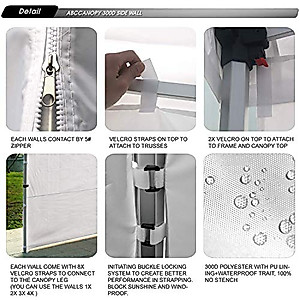ABCCANOPY Slant Leg Side Wall 10x10ft basa/8x8ft top, White (4 Walls Only, NOT Including Frame and Top)