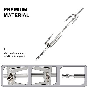 DOITOOL Rotisserie Meat Forks Stainless Steel Air Fryer Fork Grill Spit Rod Roast Fish Chicken Forks for Home Camping Picnic