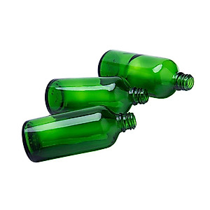 3PCS 100ML (3.34oz) 3 Ounce Green Glass Bottles Empty Refill Dropper Bottles Jars With Glass Eye Droppers For Cosmetics Essential Oils Chemistry Lab Chemicals Colognes perfumes