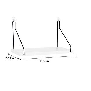 Floating Shelves Decorative Shelves Wooden Wall Mounted Shelf for Bedroom Living Room Kitchen and Office (White,11.8 in)