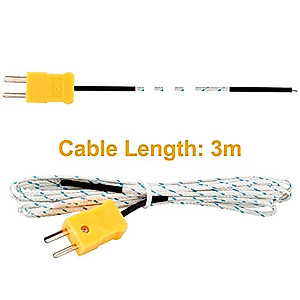 STARVAST 5 Pcs K-Type Thermocouple Sensor Probes 3m / 9.8ft, Temperature Sensor Probe Measure Range -50-400°C (-58-752°F)