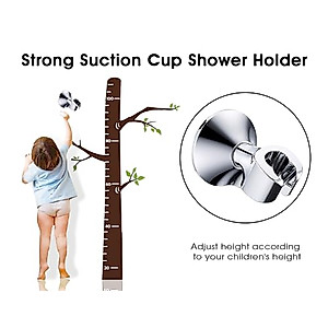 BRIGHT SHOWERS Handheld Shower Head Holder with Dual Angle Positions, Wall Suction Bracket Includes Adhesive 3M Disc, No Tools Required and Easy Installation, Chrome Finish