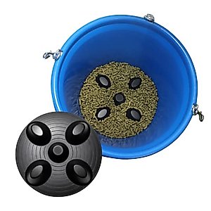 Drop 'N' Slow® Patented Portable Equine Slow Feeder Insert Designed to Reduce Choke, Curb Bad Eating Habits and Promote Healthy Digestion in Horses - Fits 12 Inch Round Feed Tubs