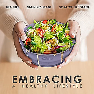 DINETHICS 60 OZ 6 Big Bowl Set - Wheat Straw Bowls - Unbreakable Microwave Safe Bowls - Large Cereal Bowl - Salad Bowls Large Serving Bowls For Kitchen -Bowls For Family Movie Night (Coral)