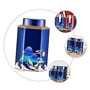 1pc Tea Tin Can Decorative Candles Storage Jars with Lids Tea Containers Chinese Tea Tins Condiment Containers Round Tea Tins Storage Storage Canister Decorative Tea Can Mini