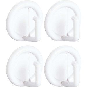 InterDesign Utility Hooks, Self-Adhesive Organizers for Entryway, Kitchen, Bathroom, Office - Set of 4, White