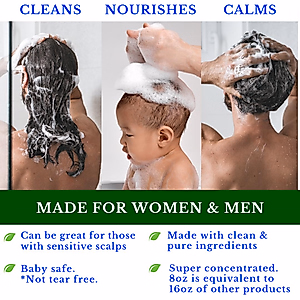 Clarifying Shampoo with Rosemary, Coconut Oil and Aloe Vera for A True Clean, Sulfate Free, Shampoo for Oily, Dry or Curly Hair, for Women and Men
