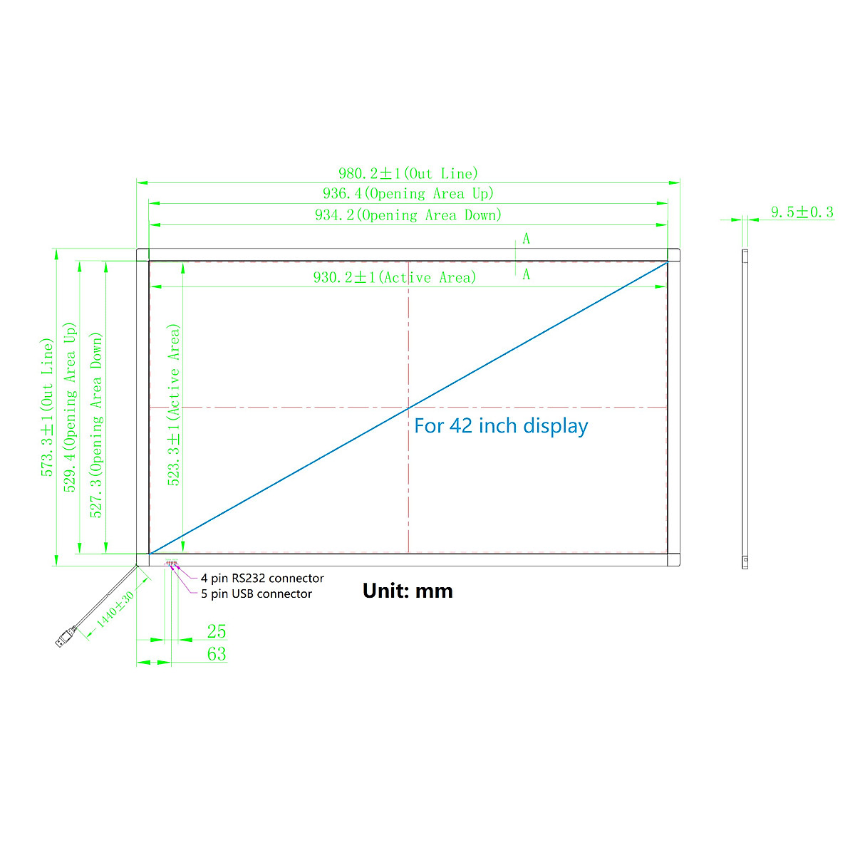 Deyowo 42 Inch Interactive 10 Points Infrared IR Touch Screen Overlay Frame Free Driver