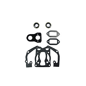 ENGINERUN Cylinder Exhaust Gasket and Oil Seals Kit Compatible with Husqvarna Partner K760 Concrete Cut-Off Saw OEM 506385305 506 38 53-05