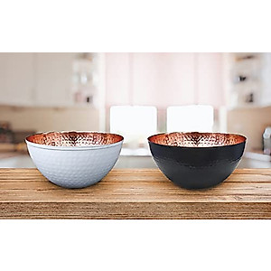 Alchemade Hammered Copper Bowl - Black Copper Bowl To Add To Your Copper Kitchenware Or Use as Farmhouse Copper Home Decor - Great for Everyday Kitchen Use