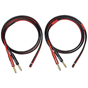 CNCESS CESS-225-3f Banana Plug Adapter Connector to Bare Wire Open End Audio Cable DIY for Speakers & Amplifier, 2-Channel, 14 Gauge (3 Feet)