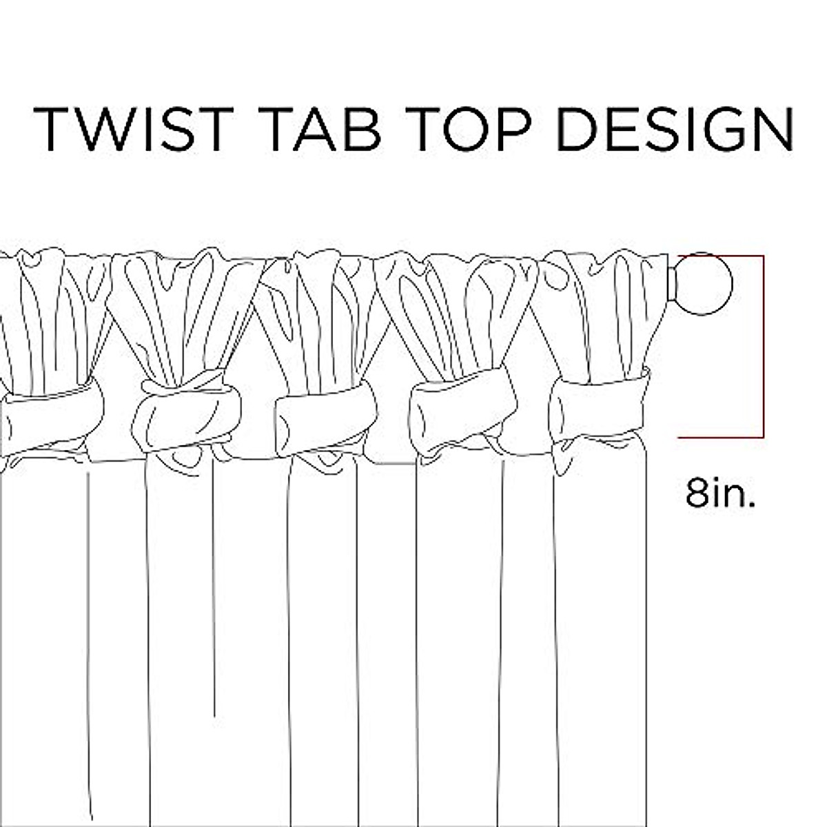 Madison Park Emilia Faux Silk Single Curtain with Privacy Lining, DIY Twist Tab Top, Window Drape for Living Room, Bedroom and Dorm, 95"L x 50"W, White