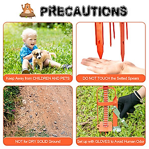 Mole Trap for Lawns, Plunger Style Mole Killer, Alloy Steel Mechanical Gopher Vole Traps, Gopher Trap for Outdoor Yard Garden, Easy Quick Capture and Reusable (3 Pack)