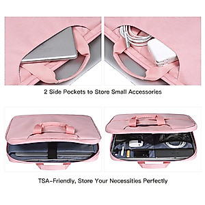 15.6 Inch Laptop Sleeve TSA Case for Women Ladies Bag for Macbook Pro 16" M4 M3 M2 M1, Lenovo Ideapad 15.6", HP Envy/Victus 15.6, Dell Inspiron 15, Acer Aspire/Nitro 15, ASUS MSI Macbook 15 Case, Pink