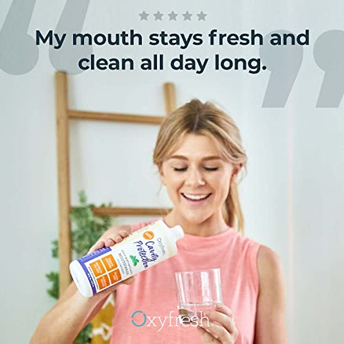Oxyfresh Cavity Protection Fluoride Mouthwash – Anticavity Mouthwash for Sensitive Teeth – Non-Staining, Alcohol Free – Lasting Fresh Breath. 16 oz.