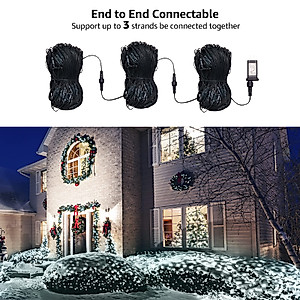 BlcTec Christmas Net Lights 200 LED 8.2ft x 4.9ft Outdoor Christmas Bush Lights with 8 Modes, Timer, Connectable, Waterproof and Green Wire for Trees, Bushes, Christmas Decorations, Cool White