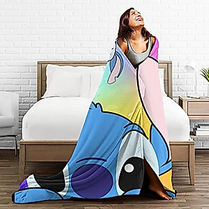 Stitch Blanket Cartoon Throw Blanket,Cozy Soft Plush Fuzzy Fleece Blanket Gift for Kids Adults 40x50 inch
