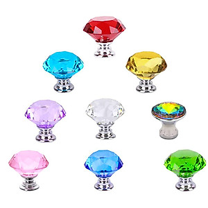 Pack of 9 DIY Fairy Garden Beaded Stakes Wands Kit Stainless Steel Stakes with Diamend Toppers (13 inch, 9 Mixed Diamond top Color)