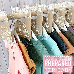 6 Hanger Dividers Baby Closet Size Dividers - Rustic Baby Closet Dividers, Baby Closet Organizer For Nursery Organization, Baby Essentials For Newborn Essentials, Nursery Closet Dividers Girl or Boy