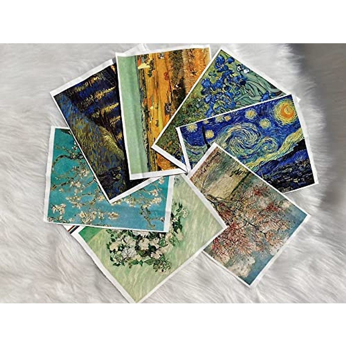 7 pcs of 20x25cm high Precision Printed Painting of Van Gogh Cotton Canvas,Fabric for Sewing,Fabric for Making Bags, Quilting,Wall Decor,Cotton DIY Sewing Materials Fabric