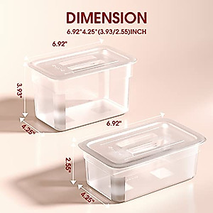WantJoin 1/9 Size Plastic Clear Food Pans with Lids,6 Pack 2.5 Inch Restaurant Food Storage Containers with Handle,Stackable Polycarbonate Hotel Pans