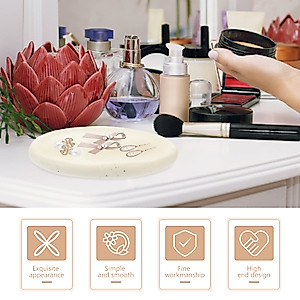 Zerodeko Ceramic Jewelry Display Tray Small Jewelry Dish Desktop Adorn Pasta Plates Ceramic Salad Plates Ring Stand Jewelry Holder Ring Holder Ceramics Lipstick Plate Dining Table