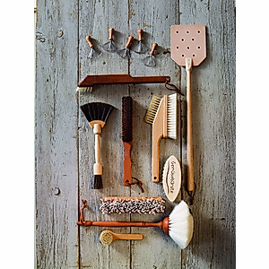 REDECKER Flyswatter with Beechwood Handle and Punched Leather Head, Flexible Leather Head is Stain Resistant and Easy to Clean, 20 inches - Fly Swatter Leather, Made in Germany - Wooden Fly Swatter