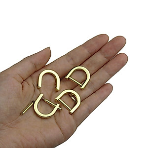 Gold D Rings for Purses,D-Ring with Screw for Crossbody Bag Purse Craft,4 Sets (Interior-1.6cm)
