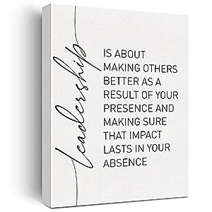 Leadership Quote Canvas Wall Art Motivational Leadership Canvas Print Painting Office Home Wall Decor Framed Leader Teacher Boss Gift 12x15 Inch