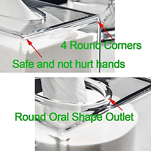 Square Clear Acrylic Tissue Box, Box Covers Rectangular, Bathroom Facial Napkin Box Holders, Table Clear Dryer Sheet Dispenser for Bathroom, Kitchen and Cars