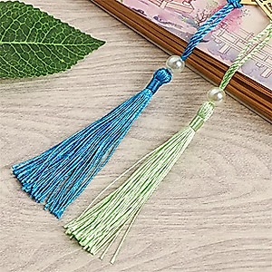 TJLSS Bookmark Chinese Style Folding Fan Brass Retro Book Clip Pagination Flower Tassel School Office Supplies (Size : A)