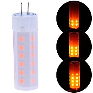 6-Pack G4 LED Flame Effect Light Bulb 3W DC 12V 220 Lumen ,Flame Light Bulbs , Fire Light Bulb,Flicker LED Flaming Bulb