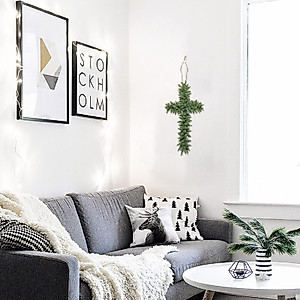 DOITOOL Cross Metal Wire Wreath Frame Set of 2 Easter Cross Wreaths for Front Door DIY Metal Wire Wreath Frames for Easter Day Garden Decorations (15. 7x7 Inch)