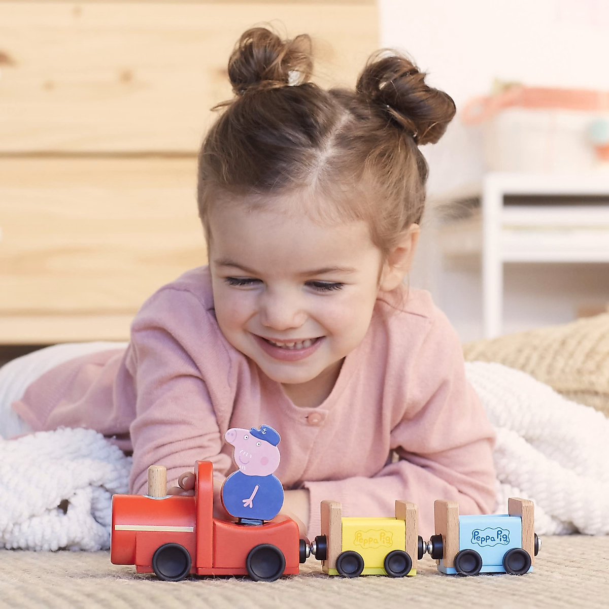 Peppa Pig Toys Wooden Toy Train Made from Responsibly Sourced Wood, Wooden Toys for 2 Year Old Girls and Boys and Up (Amazon Exclusive)