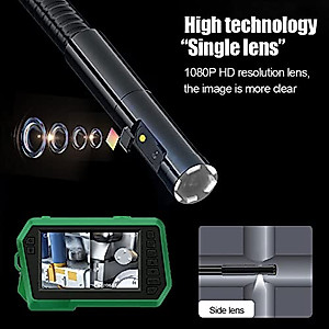 Dual Lens Endoscopy Camera, Resolution Up to 1080P, 4.3 Inch LCD Screen, IP68 Waterproof Level, 500cm Viewing Distance, with LED Light Snake Camera