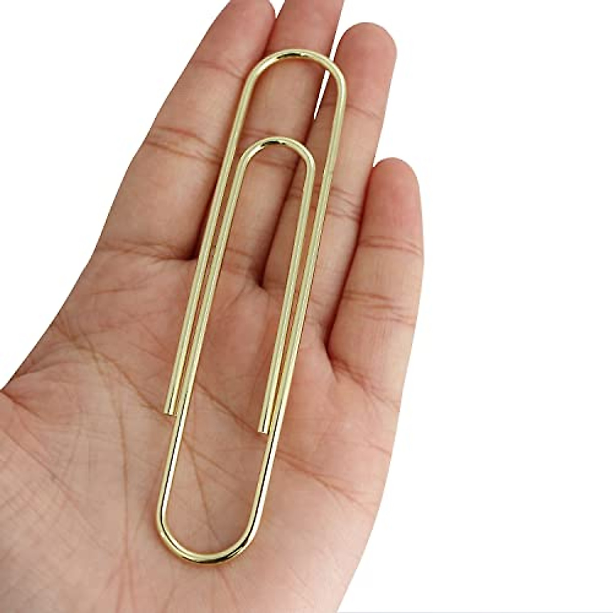 Paper Clip YYANGZ 15PCS 100mm / 4inch Heavy Duty Tight Grip Reusable Metal Gold Paperclips for Home Office School, Heavy Duty Bookmark