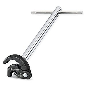 DURATECH 11-Inch Basin Wrench, Sink Wrench, Adjustable 3/8'' to 1-1/4'' Capacity Upgrade Jaw, for Tight Space