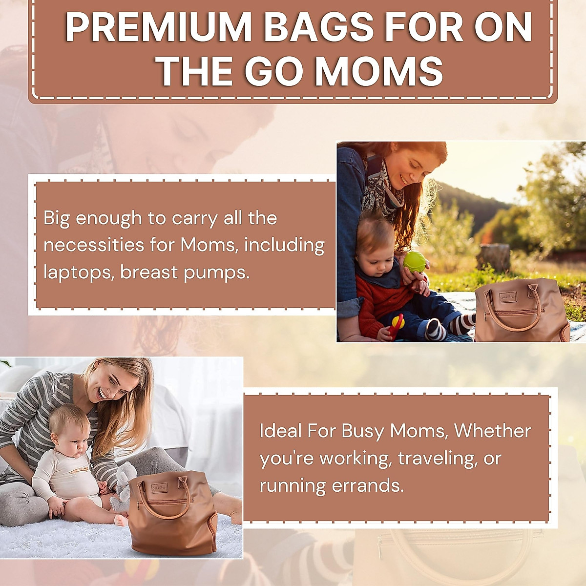 Iris & Ella Vegan Leather Breast Pump Bags - Spectra Pump Bag with Laptop Pocket - Convertible Breast Pump Travel Bag & Shoulder Bag - Stylish & Functional Pumping Bag for Working Moms