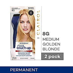 Clairol Root Touch-Up by Nice'n Easy Permanent Hair Dye, 8G Medium Golden Blonde Hair Color, Pack of 2