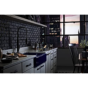 Kohler 24982-BL Purist Pull Down Kitchen Faucet, Kitchen Sink Faucet with Pull Down Sprayer in Matte Black